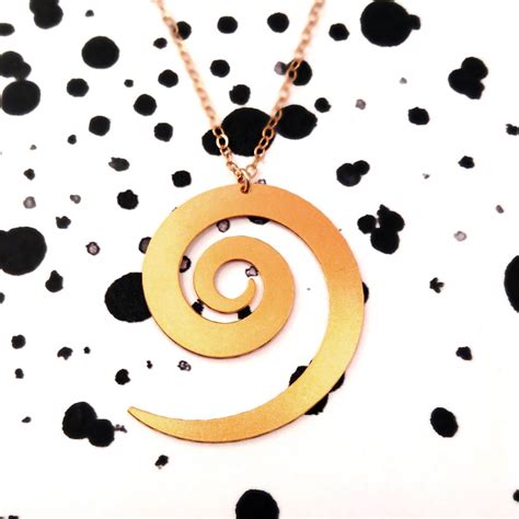Golden Spiral Necklace Spiral Pendant Icon Gold Filled Jewelry Design