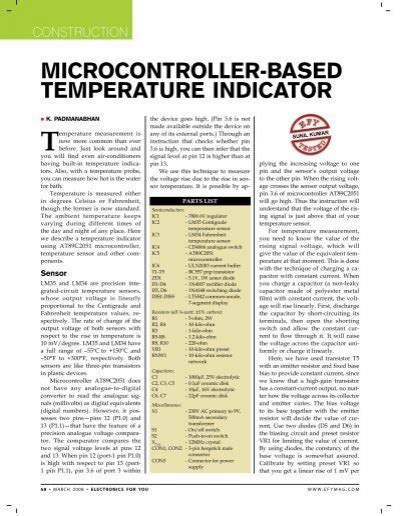 MICROCOnTROLLER BaSEd TEmPERaTURE IndICaTOR