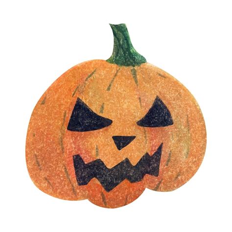 잭 오 랜턴이나 할로윈 호박은 수채색 삽화를 손으로 그렸습니다 프리미엄 벡터