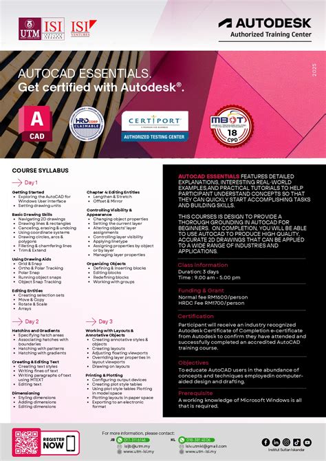 Autodesk Autocad Essentials Institut Sultan Iskandar Universiti Teknologi Malaysia