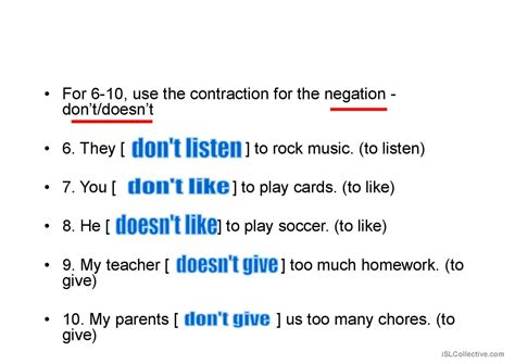 verb negation negatives general gra… english esl powerpoints