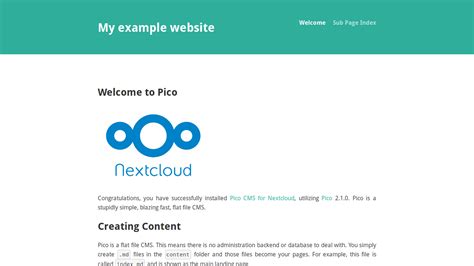 Beta Needs Testing Pico CMS For Nextcloud V Cms Pico Nextcloud Community