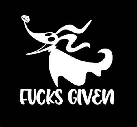 Zero Fucks Given Decal Vinyl Sticker Zero Nightmare Before Christmas Sticker Etsy