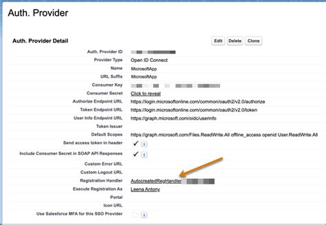configure an auth provider for microsoft app