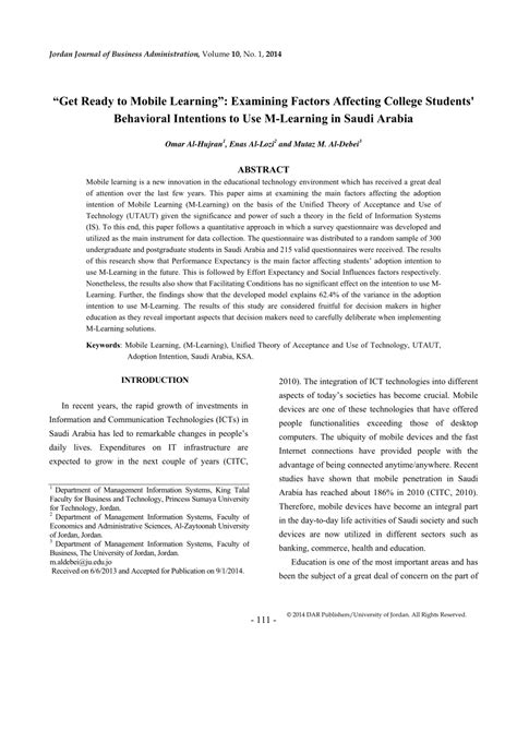 Pdf Get Ready To Mobile Learning Examining Factors Affecting
