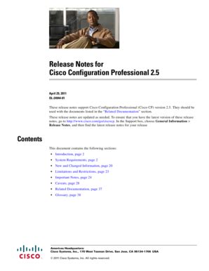 Fillable Online Release Notes For Cisco Configuration Professional Fax Email Print PdfFiller