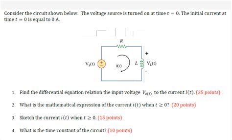 Solved Consider The Circuit Shown Below The Voltage Source Chegg