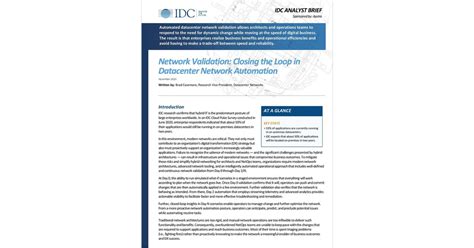 Network Validation Closing The Loop In Datacenter Network Automation Free Analyst Report