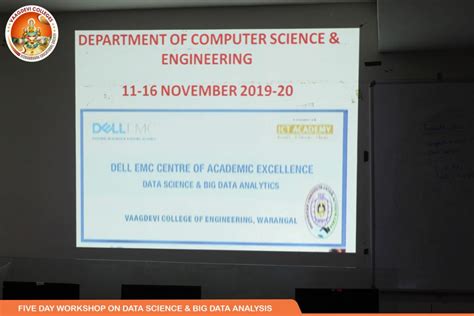 Five Day Workshop On Data Science And Big Data Analysis Vaagdevi