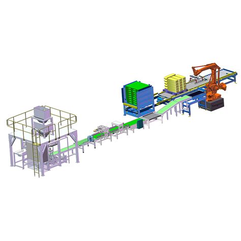Automatic Bagging And Robotic Palletizing Line Hefei Zhuotai Zhiyuan
