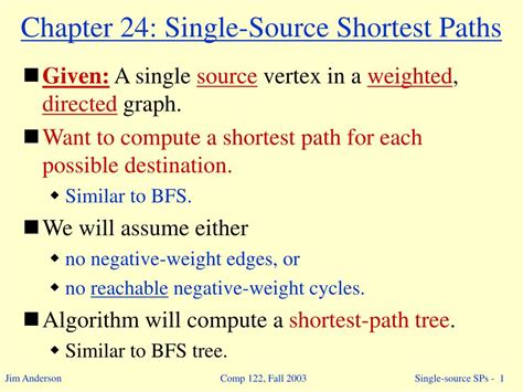 Ppt Single Source Shortest Paths Algorithms In Weighted Graphs