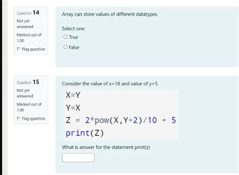 Solved Question Array Can Store Values Of Different Chegg
