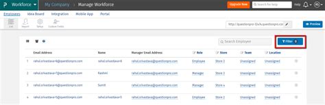 workforce employee filter questionpro help document