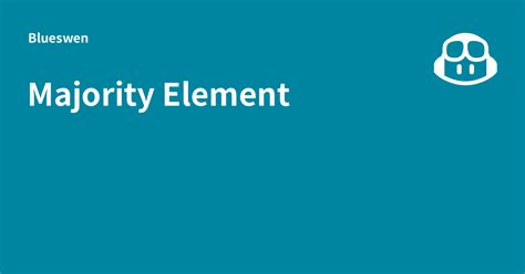 Majority Element Blueswen