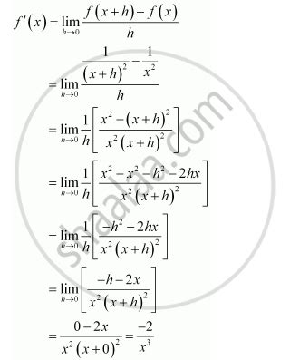 Find The Derivative Of The Following Functions From First Principle X Mathematics