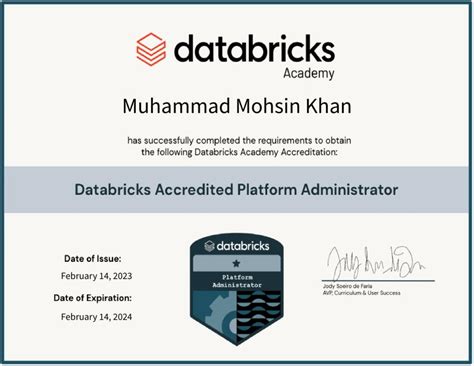 Mohsin Khan On Linkedin Databricks Certification Data