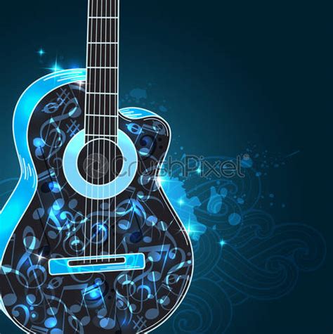 Music Background With Guitar Stock Vector Crushpixel