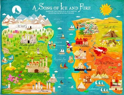 Asoiaf Game Of Thrones Map Maps Illustration Design Illustrated Map