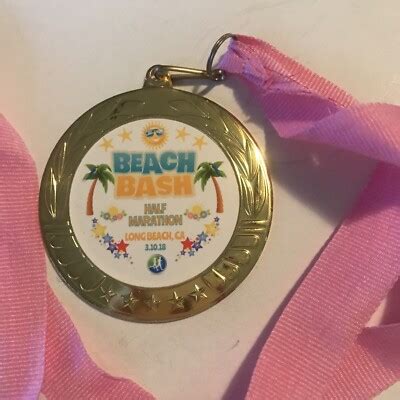 Beach Bash Running Half Marathon 2018 Medal Long Beach California Palm