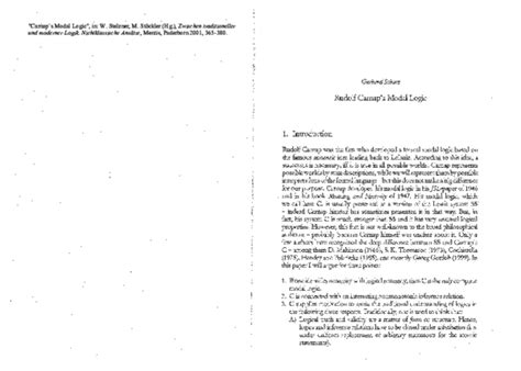 2001 Carnaps Modal Logic