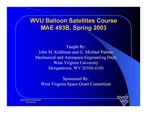 Balloon Satellite Course Description And Overview Mae T404 Docsity