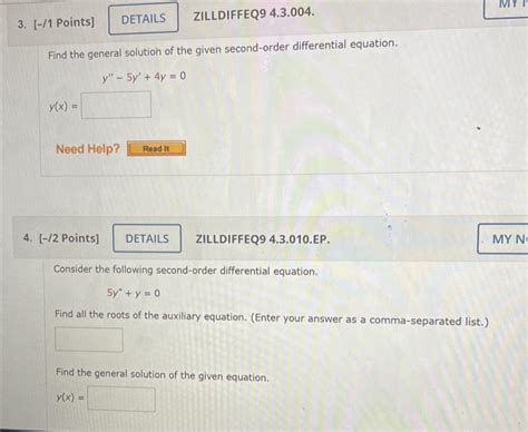 Solved Zilldiffeq9 4 3 004 Find The General Solution Of The