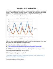 Predator Prey Simulation Docx Predator Prey Simulation In A Stable Ecosystem The Number Of