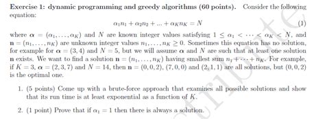 Exercise 1 Dynamic Programming And Greedy Algorithms