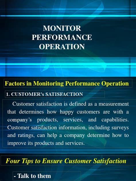 monitor performance operation download free pdf customer customer satisfaction