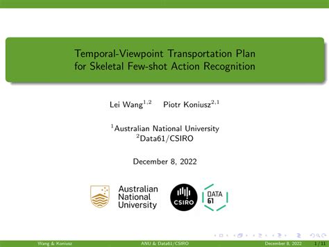 Pdf Accv22 Oral Presentation Temporal Viewpoint Transportation Plan For Skeletal Few Shot