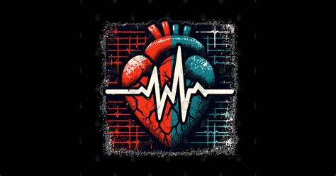 Heart Electrocardiogram Heart Sticker Teepublic