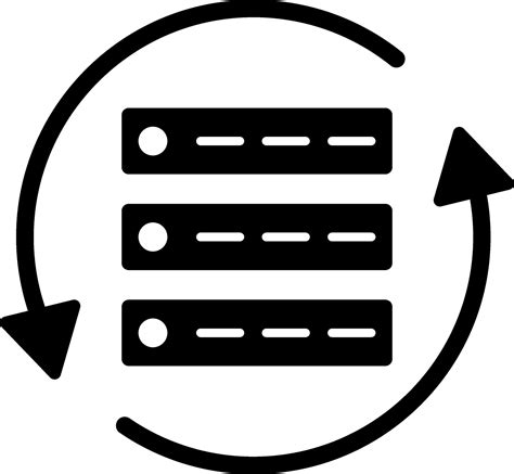 Refresh Server Icon In Black And White Color Vector Art At Vecteezy