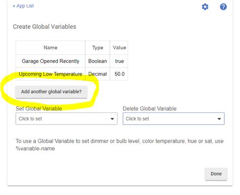 Cannot Create Global Variables Get Help Hubitat