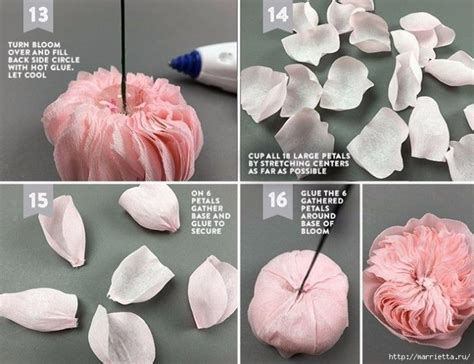 Английская роза из гофрированной бумаги мастер класс Тканевые цветы ручной работы Гигантские