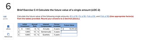 Solved Brief Exercise C Calculate The Future Value Of A Chegg
