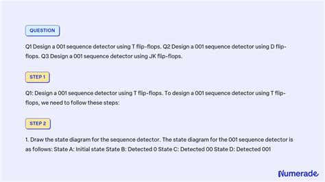 Solved Q1 Design A 001 Sequence Detector Using T Flip Flops Q2 Design