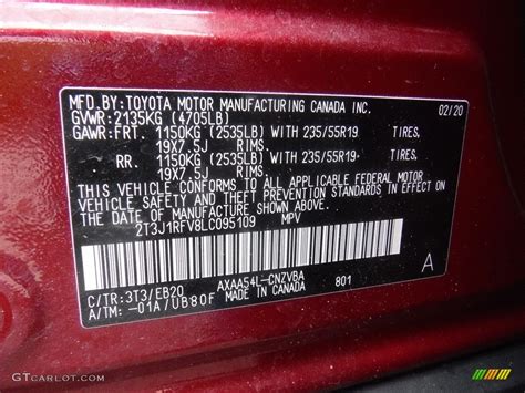 2020 Toyota Rav4 Adventure Awd Color Code Photos