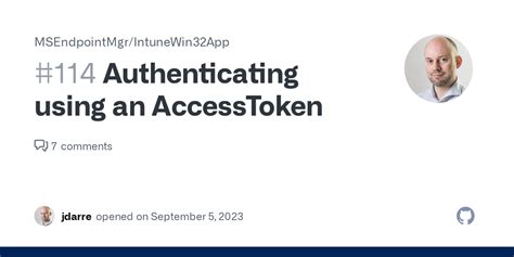 Authenticating Using An Accesstoken · Issue 114 · Msendpointmgrintunewin32app · Github