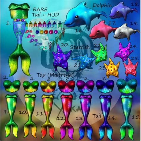 Second Life Marketplace 1 Yokai Mermaids Kiss Tail Rare