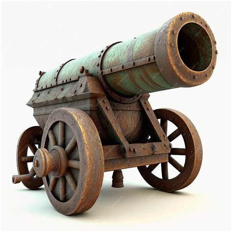 Premium Photo Antique Medieval Retro Bronze Cannon Isolated On White