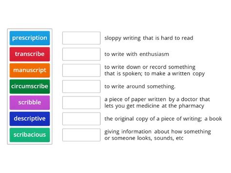 Match The Root To The Word Using Scrib Or Script Correctly Match Up