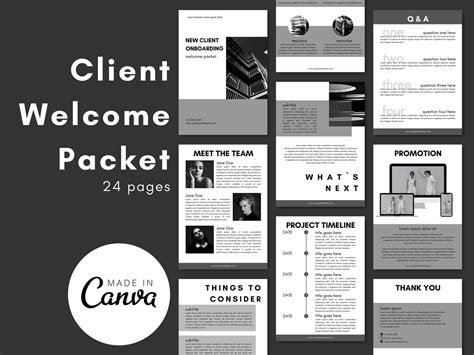 Client Welcome Packet Canva Template Virtual Assistant Welcome Pack Editable Coaching