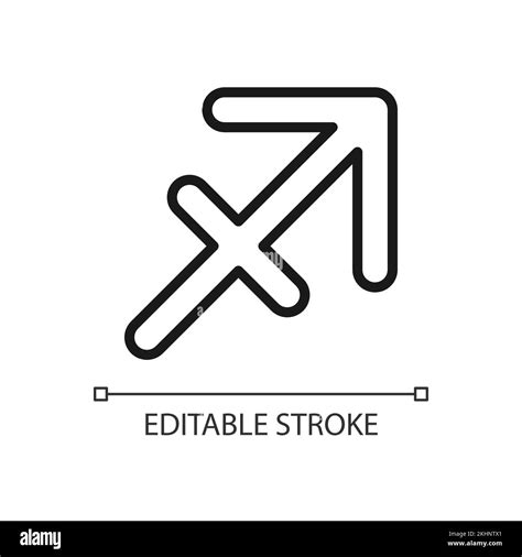 Sagittarius Pixel Perfect Linear Icon Stock Vector Image And Art Alamy