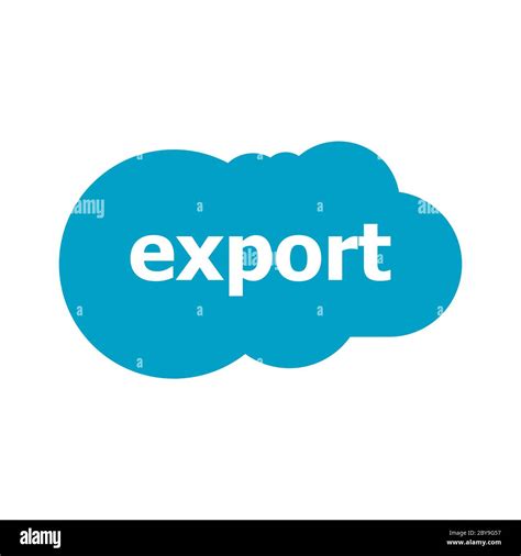 Export Word On Abstract Blue Speech Bubble Isolated On White Background Text Export Stock Photo