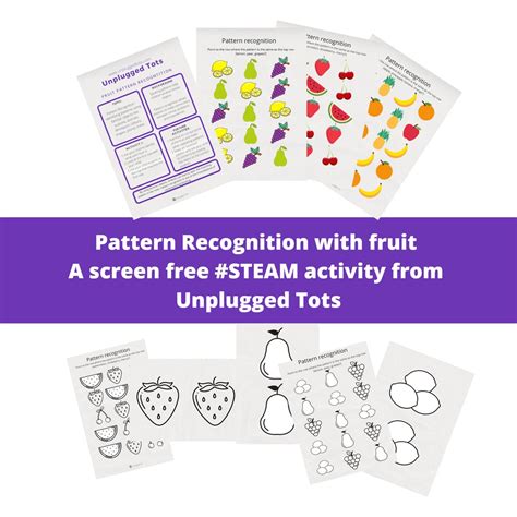 Printable Worksheet Eyfs Pre School Year 1 Pattern Recognition With Fruit Colouring