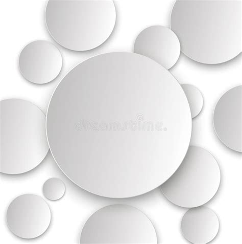 White Circulars Background Soft Geometric Backdrop Neumorphism Style Vector Illustration Stock