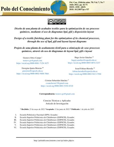 Design Of A Textile Finishing Plant For The Optimization Of Its Chemical Processes Through The