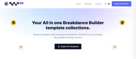 breakdance page builder free templates breakui