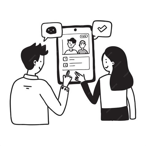 Premium Vector A Man Working With A Laptop And A Picture Of A Man