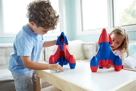 Green Toys Rocket With 2 Astronauts Toy Vehicle Playset Bluered Toptoy